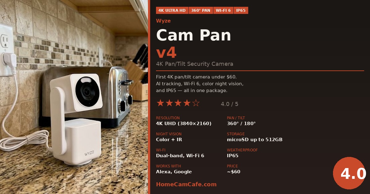 Wyze Cam Pan v4 Review: 4K Pan/Tilt at a Budget Price