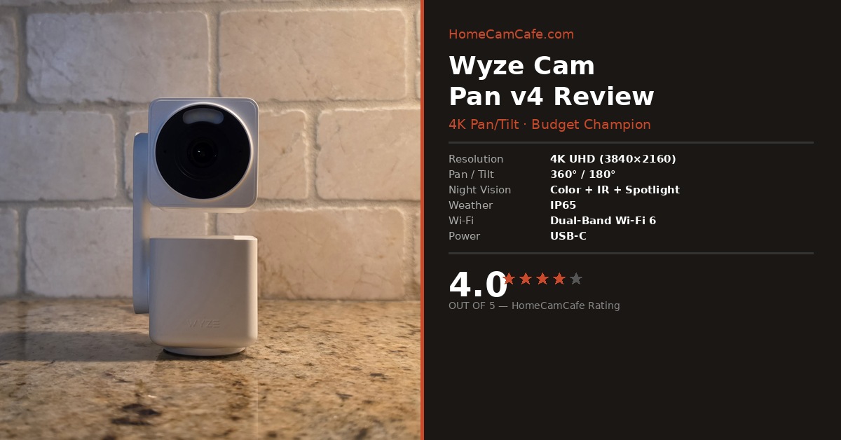 Wyze Cam Pan v4 Review: 4K Pan/Tilt at a Budget Price